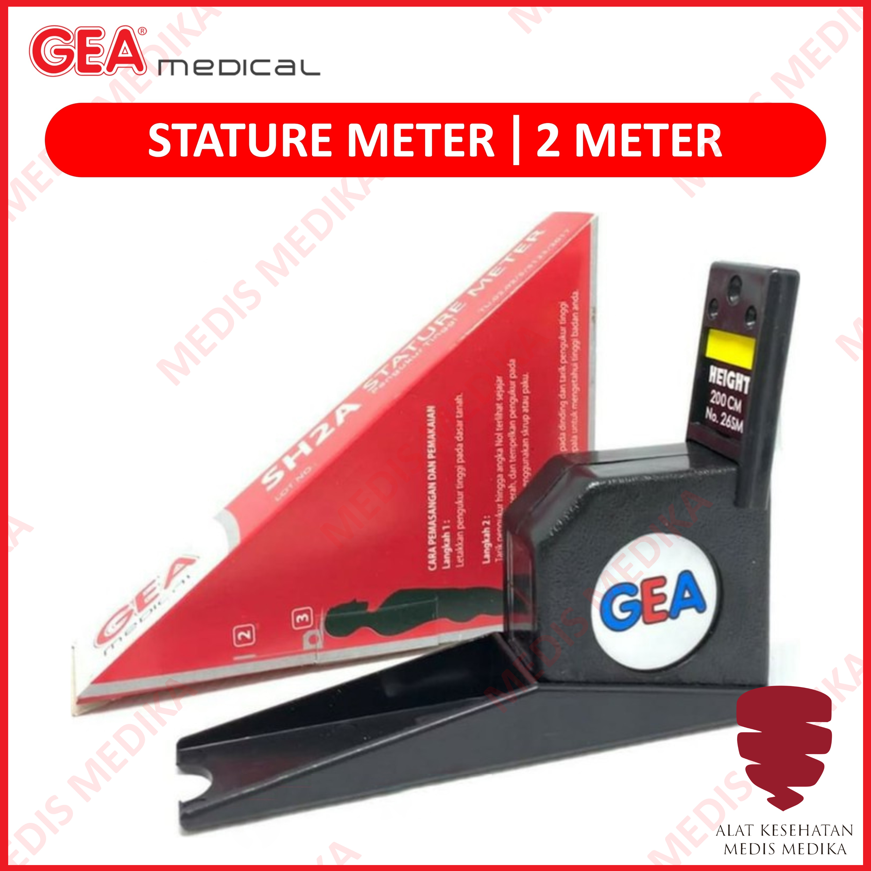 Alat Ukur Tinggi Badan Stature Meter 2M Meteran Pengukur Staturemeter ...