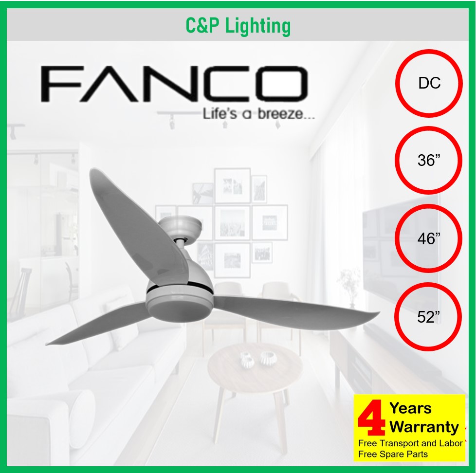 (Installation Prom) Fanco B Star 36"/46"/52" Ceiling Fan with light and ...