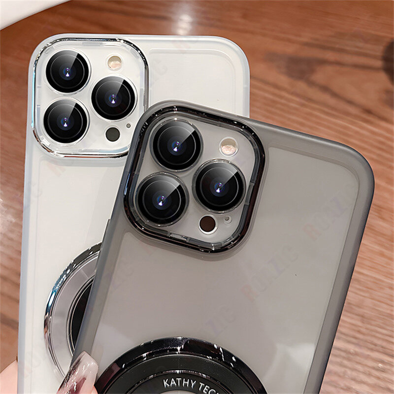 tzmar for Tecno Spark Go 1 Case Luxury Plating Magnetic Folding Ring ...