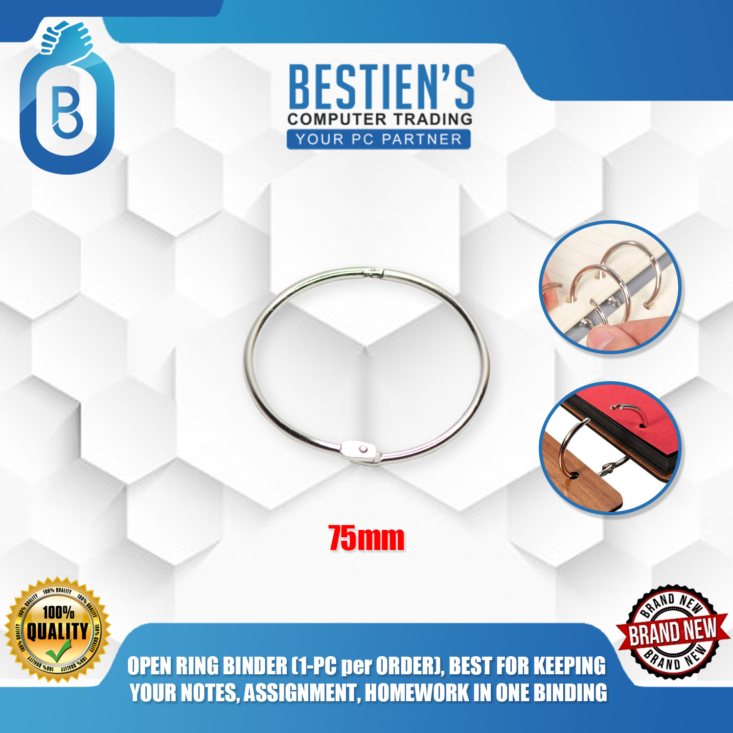 OPEN RING BINDER (1-PC per ORDER), BEST FOR KEEPING YOUR NOTES ...