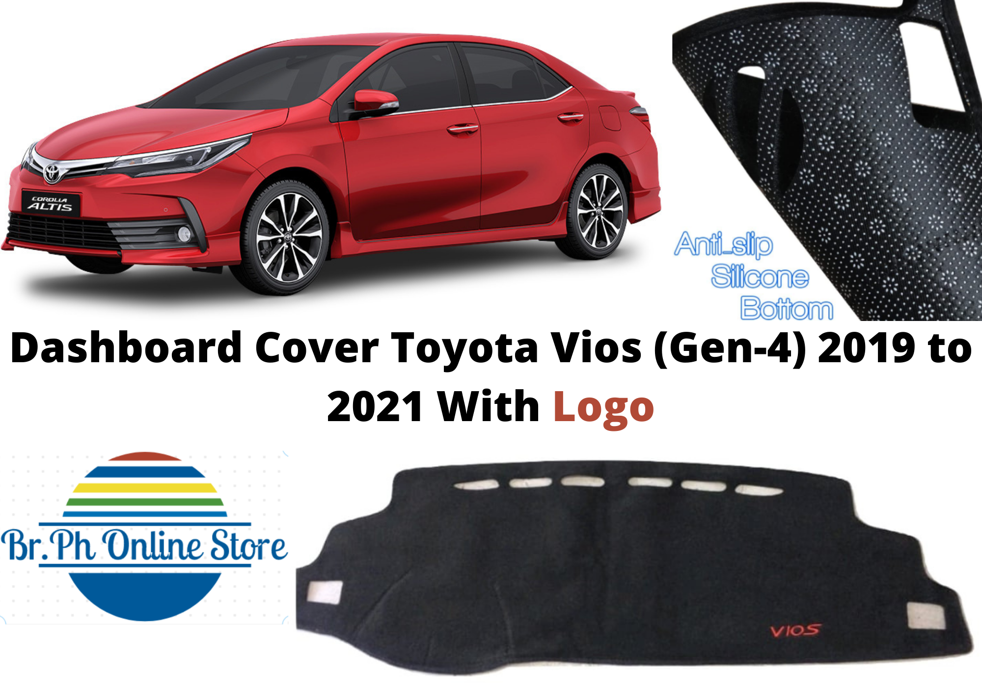 NEW ARRIVAL DASHBOARD COVER TOYOTA VIOS (GEN-4) 2019 to 2024, Insulated ...