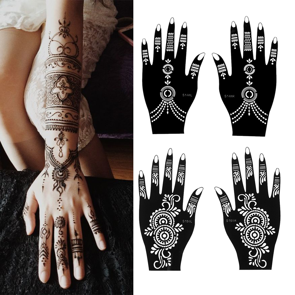 【41702198】Random style 1 Pairs Hand Body Art Template Indian Wedding ...