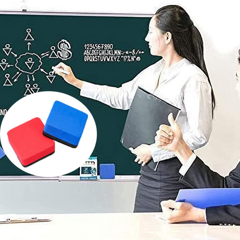 2pcs Durable Magnetic Whiteboard Eraser Square EVA Felt Chalkboard ...