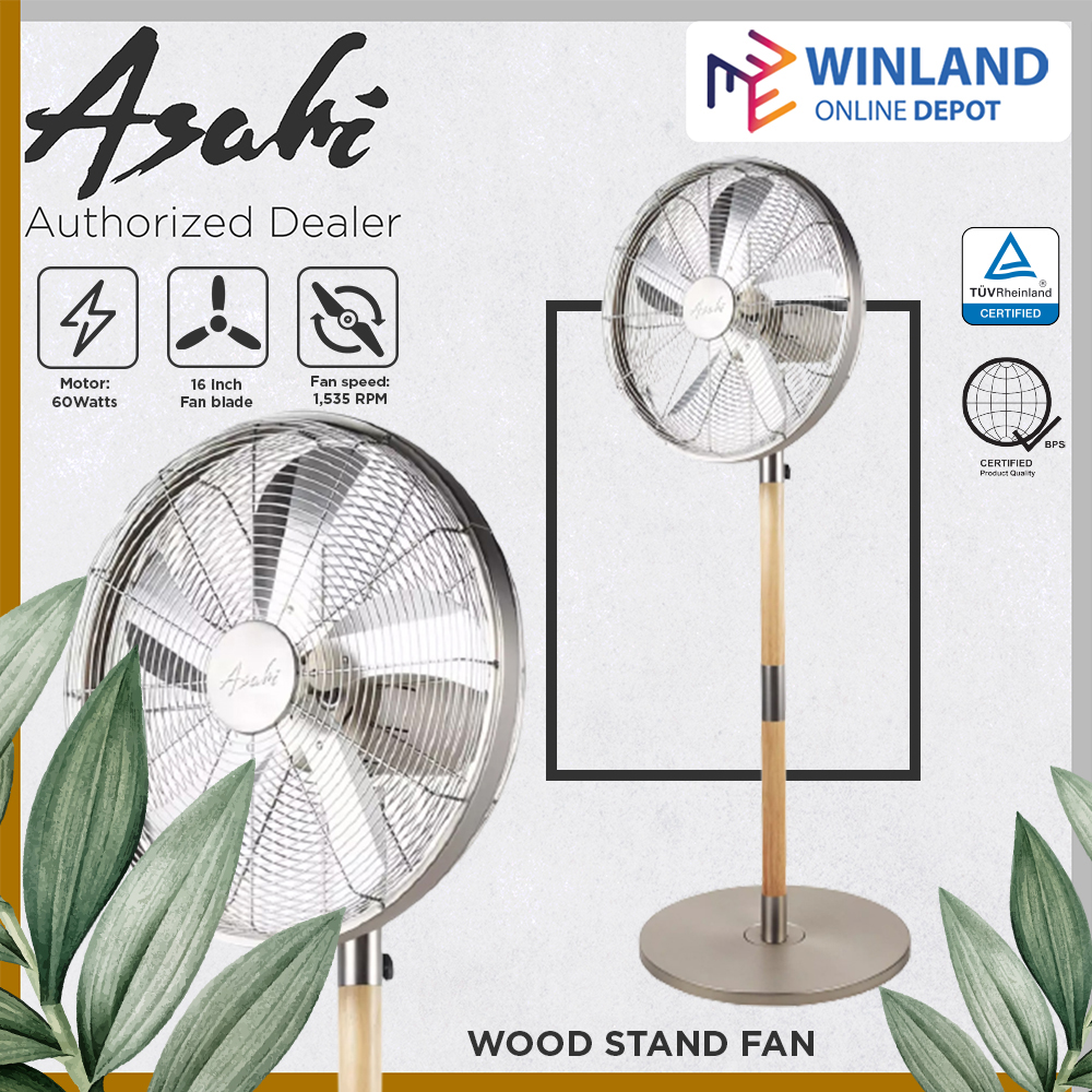ASAHI by Winland Asahi Retro Jet Wood Stand Fan 16" | Asahi Electric ...
