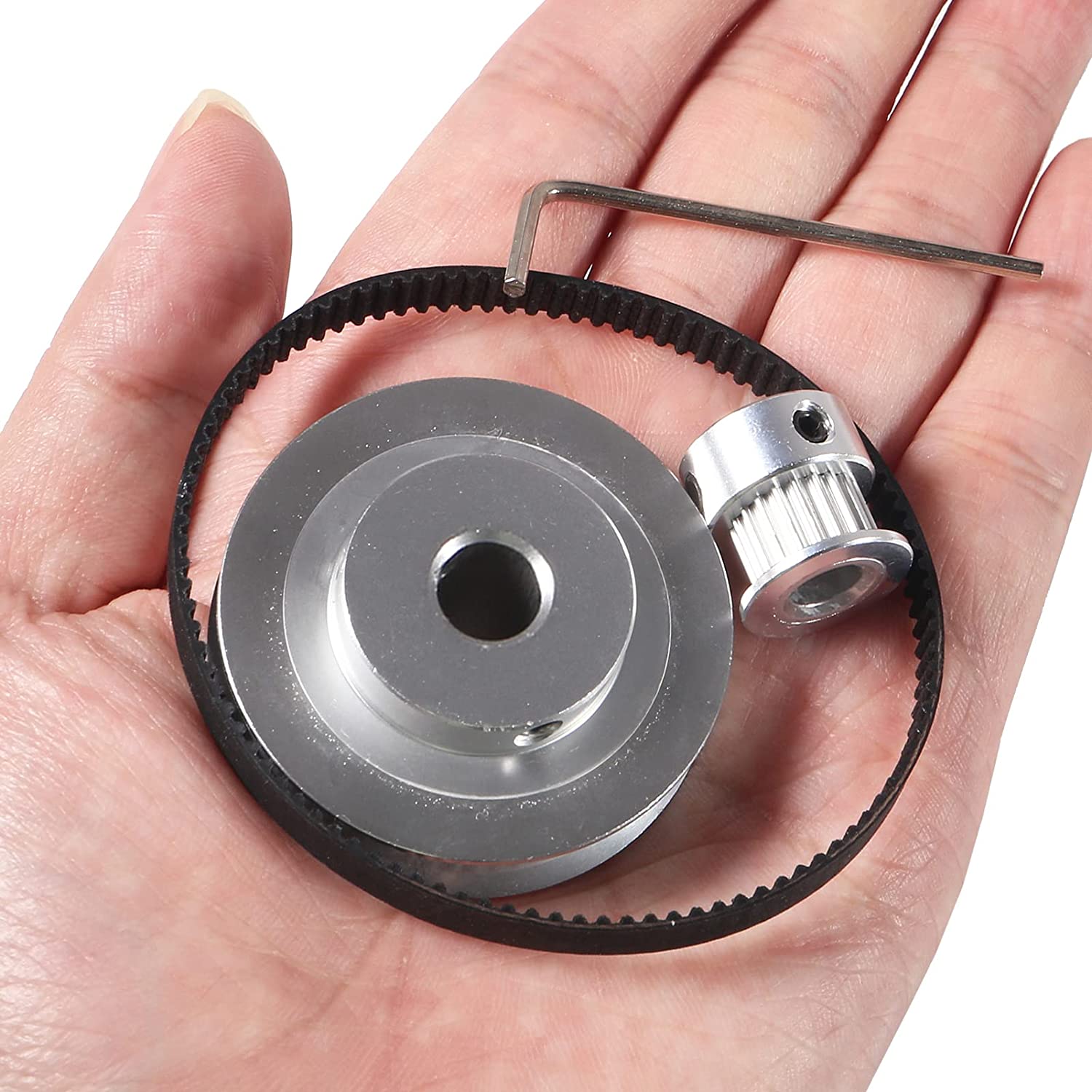 2 Set Gt2 Synchronous Gear Pulley Wheel 2060 Teeth 8mm Bore Aluminum ...