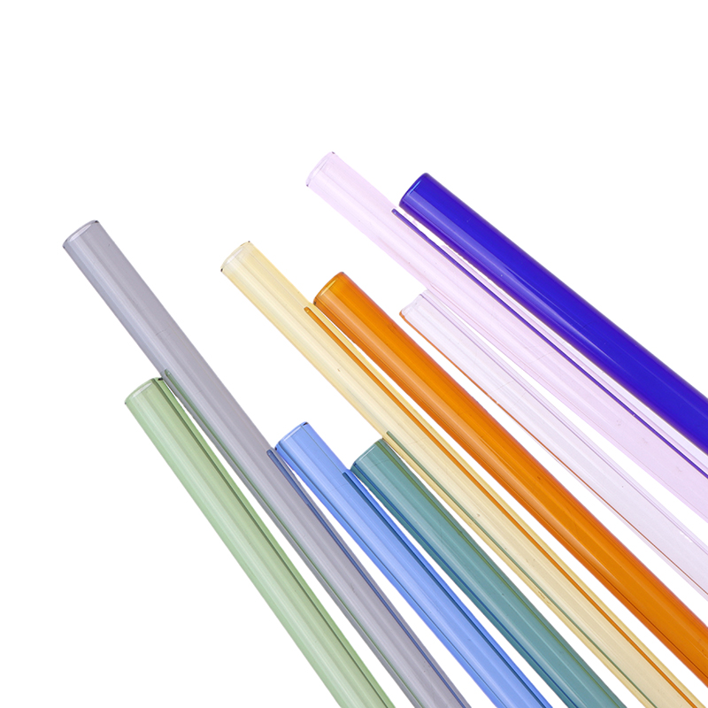 19CM Long Round Head Glass Straw Eco Friendly Drinking Straws For ...