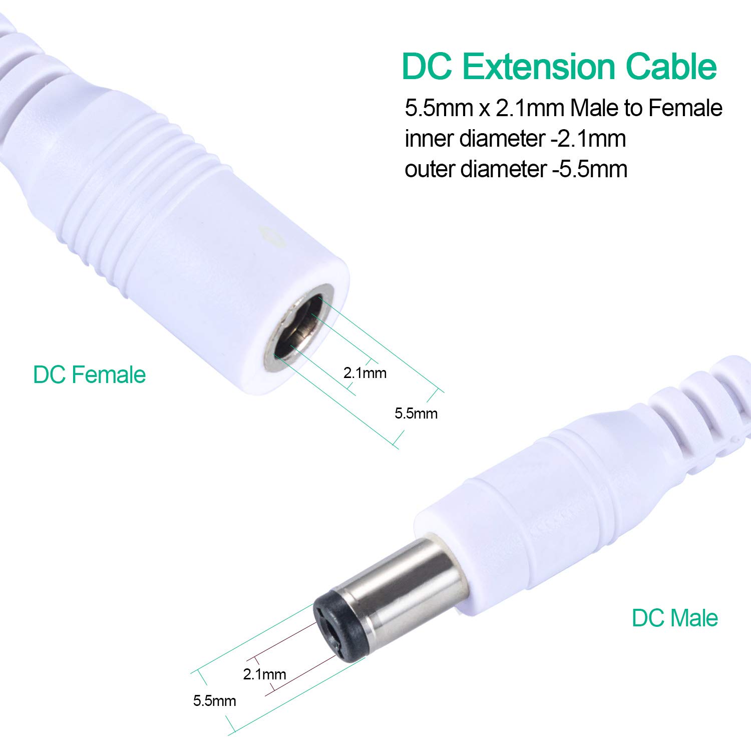 【TopazTrove】DC Extension Cable 12V Power Extend Connection Wire 5.5*2 ...