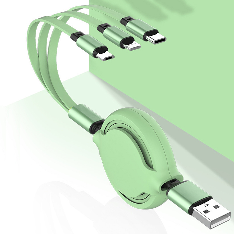 3 In 1 USB Cable Retractable Data Cord For Iphone Samsung Huawei Xiaomi ...