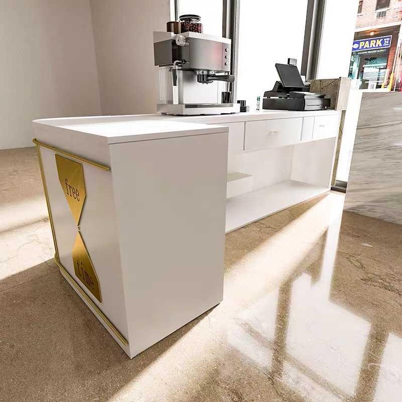 Marble simple modern milk tea shop bar coffee shop cashier console ...