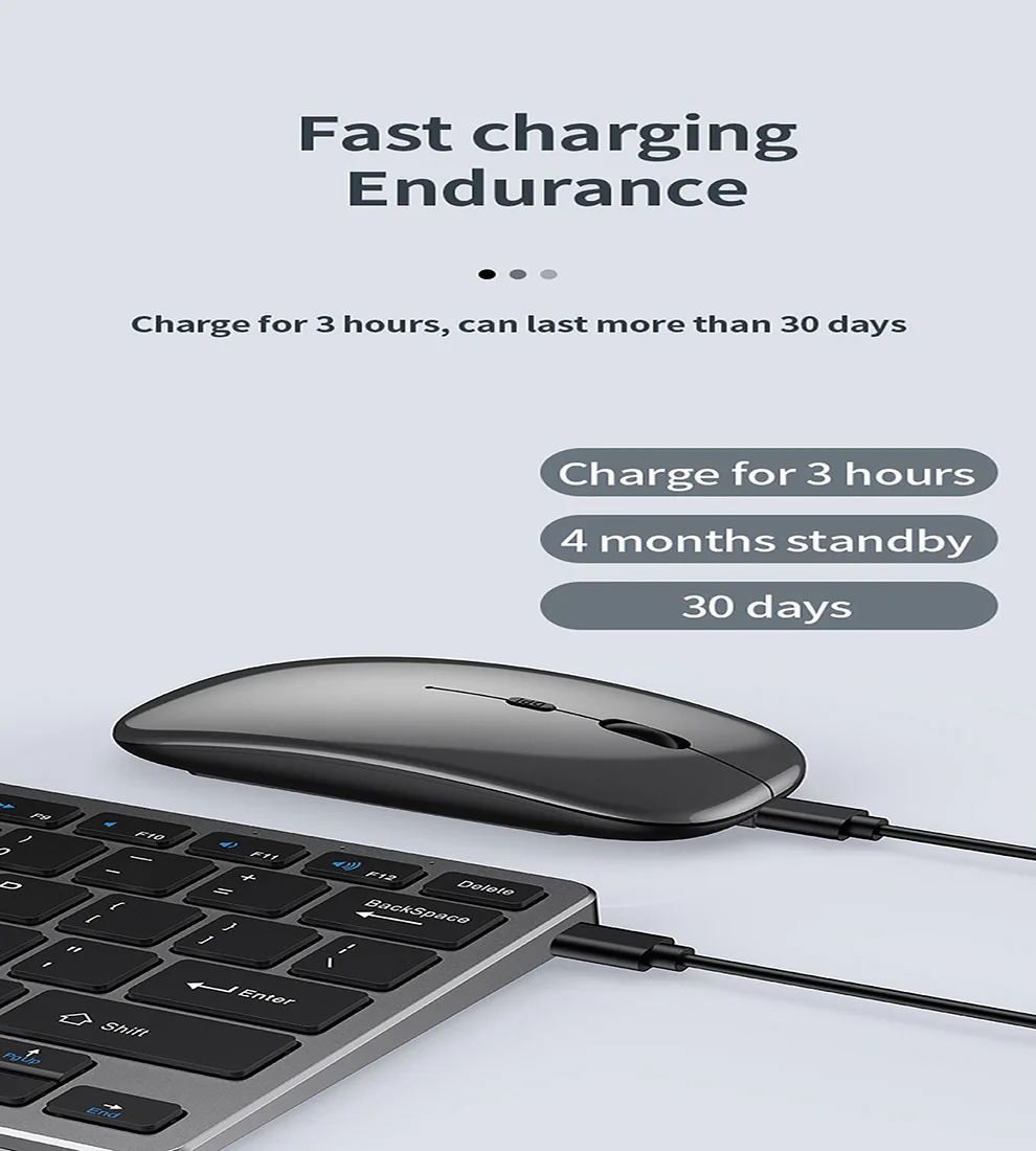 portable slim wireless bluetooth keyboard mouse set for desktop wireless keyboard mouse combo ...