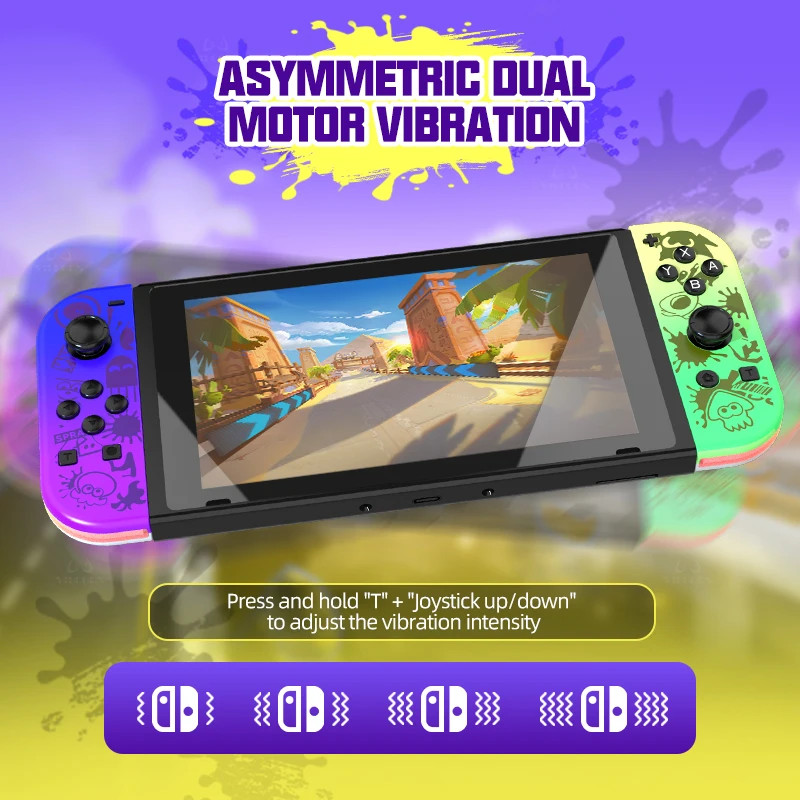 Splatoon Wireless Control JoyCon Gamepad With RGB LED For Nintendo ...