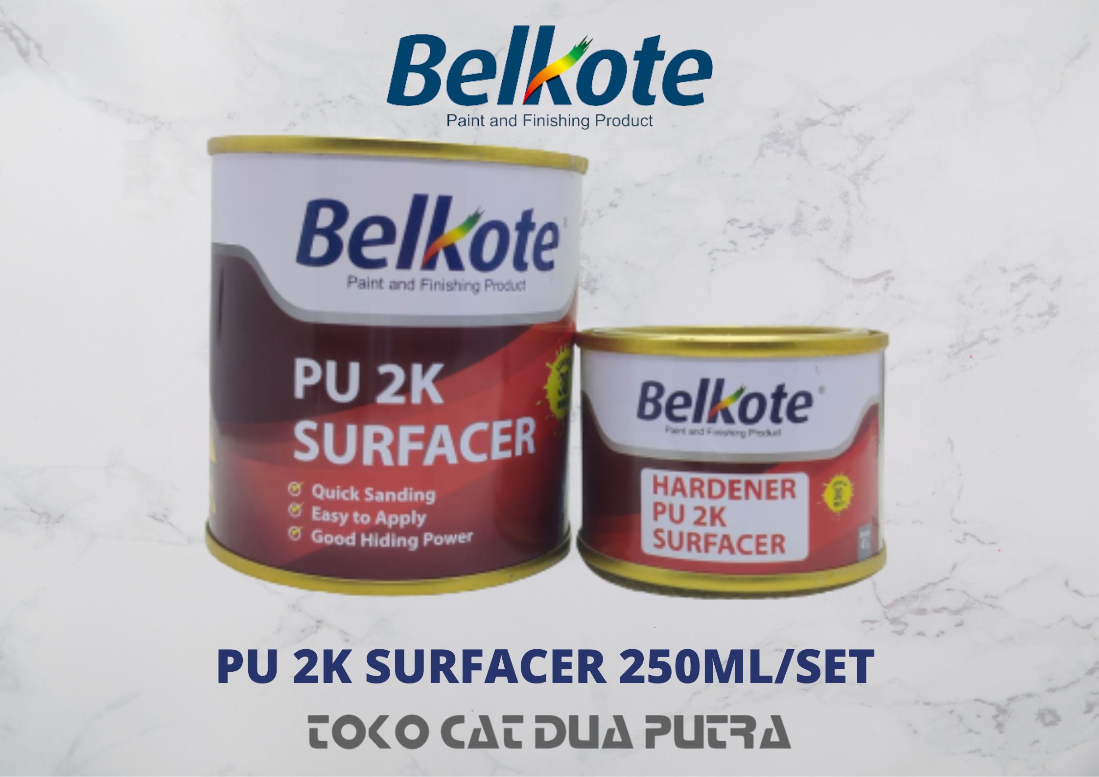Belkote Epoxy PU 2K 1/4kg Filler Surfacer Cat Dasar Epoksi Abu-abu ...
