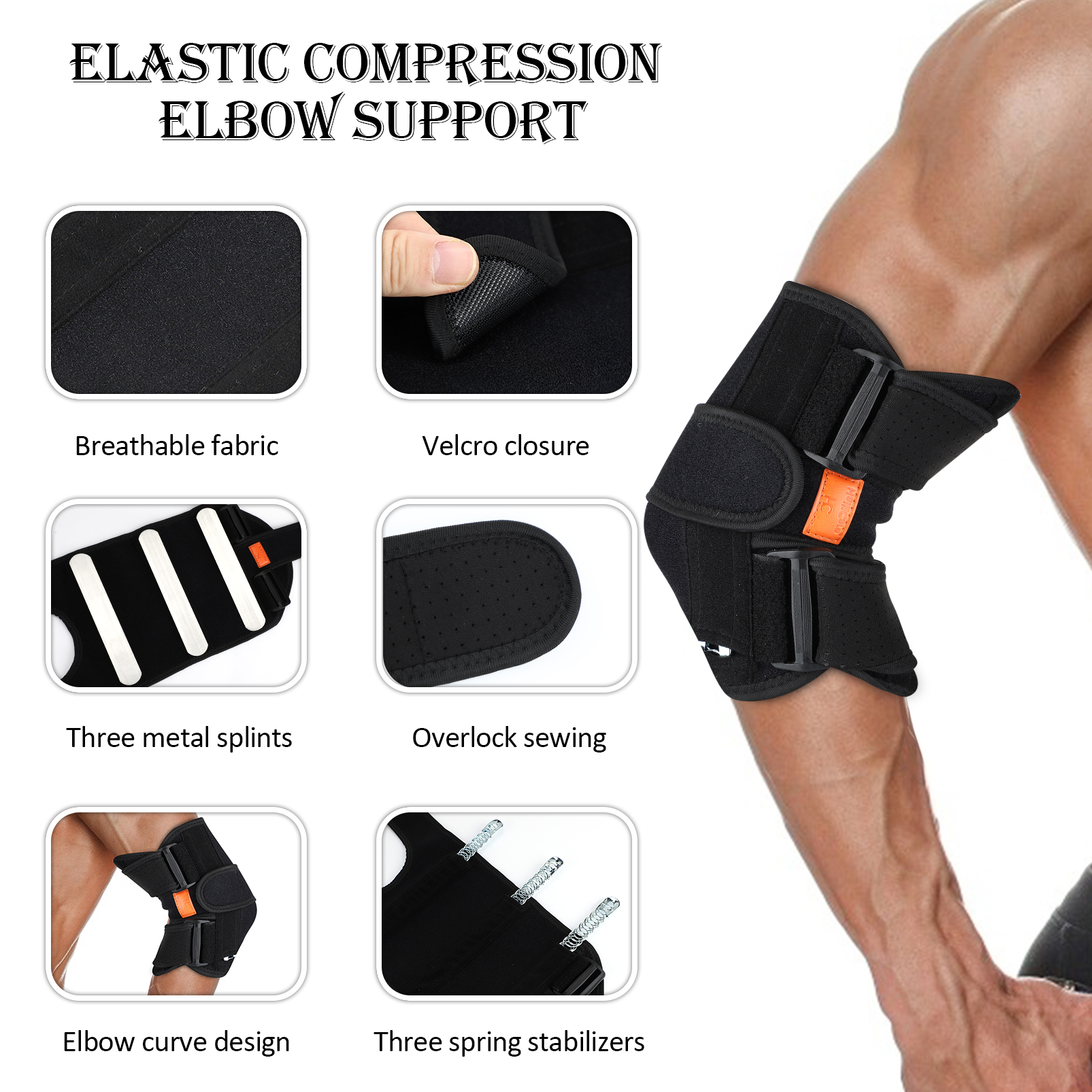 Wenefang Fashion Hand Elbow Support Strap Adjustable Elbow Guard Fixed ...