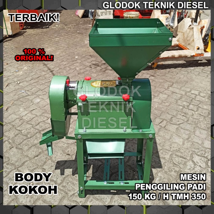 MESIN PENGGILING GILING PADI GABAH 150 KG/H + ENGINE PENGGERAK TMH 350 ...