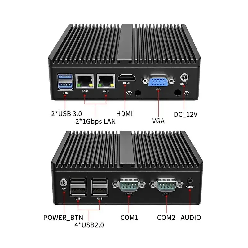Embedded Fanless Industrial Mini PC ,Intel N2840 Compact Desktop ...