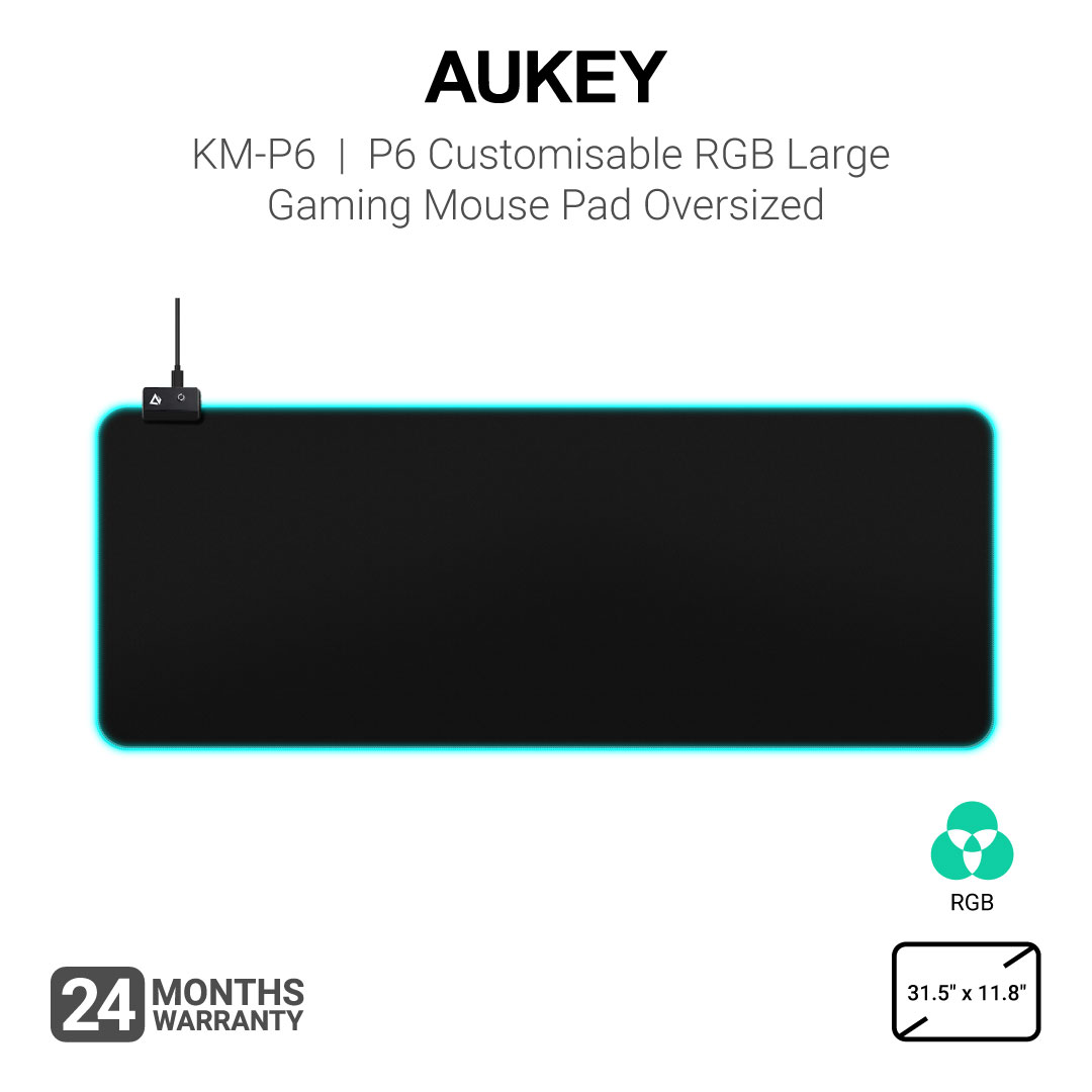 AUKEY KM-P6 Customisable RGB Large Gaming Mouse Pad Oversized (800mm x ...