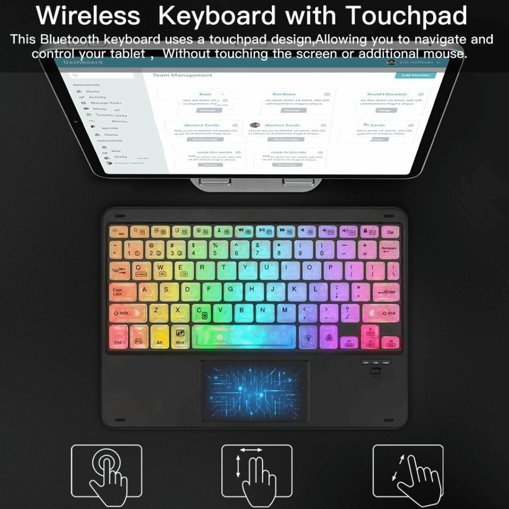 Fashion RGB Light Bluetooth Keyboard Colorful Luminous Rechargeable ...