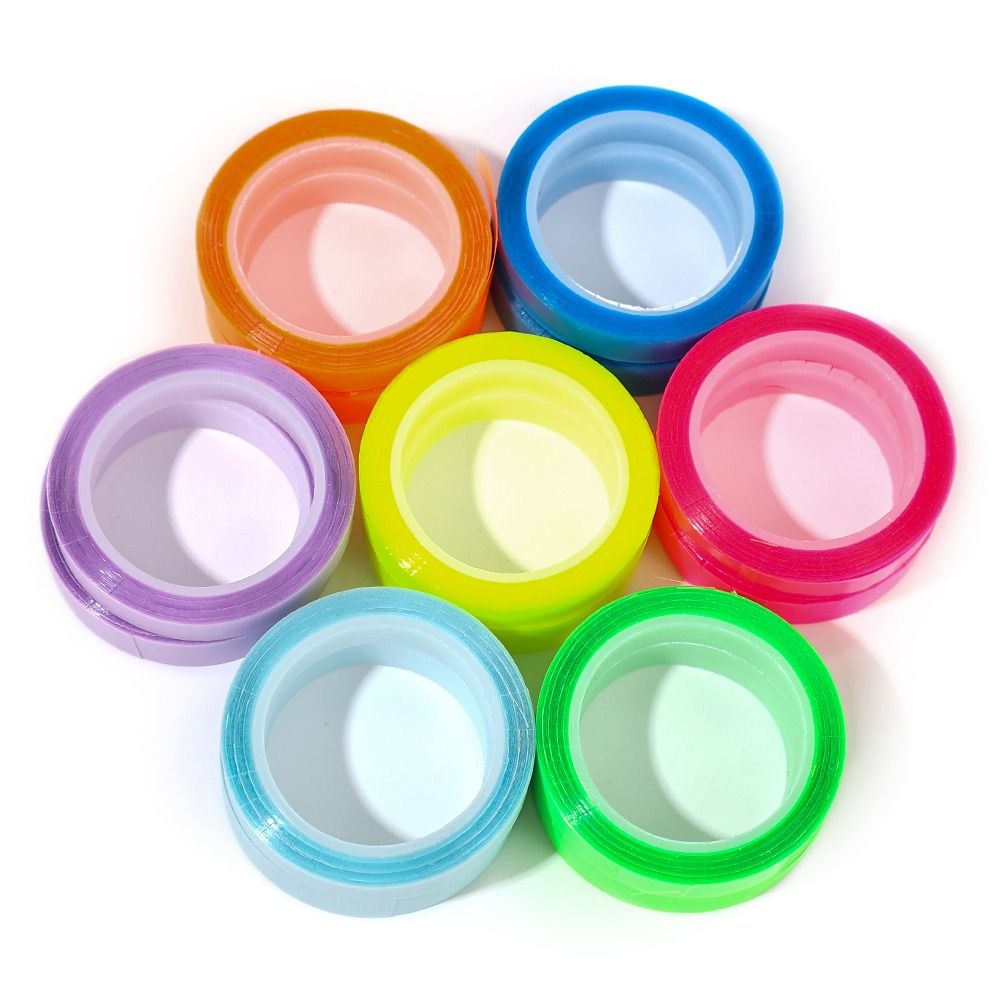 5 Rolls Highlighter Sticker PET Adhesive Label Transparent Marking ...