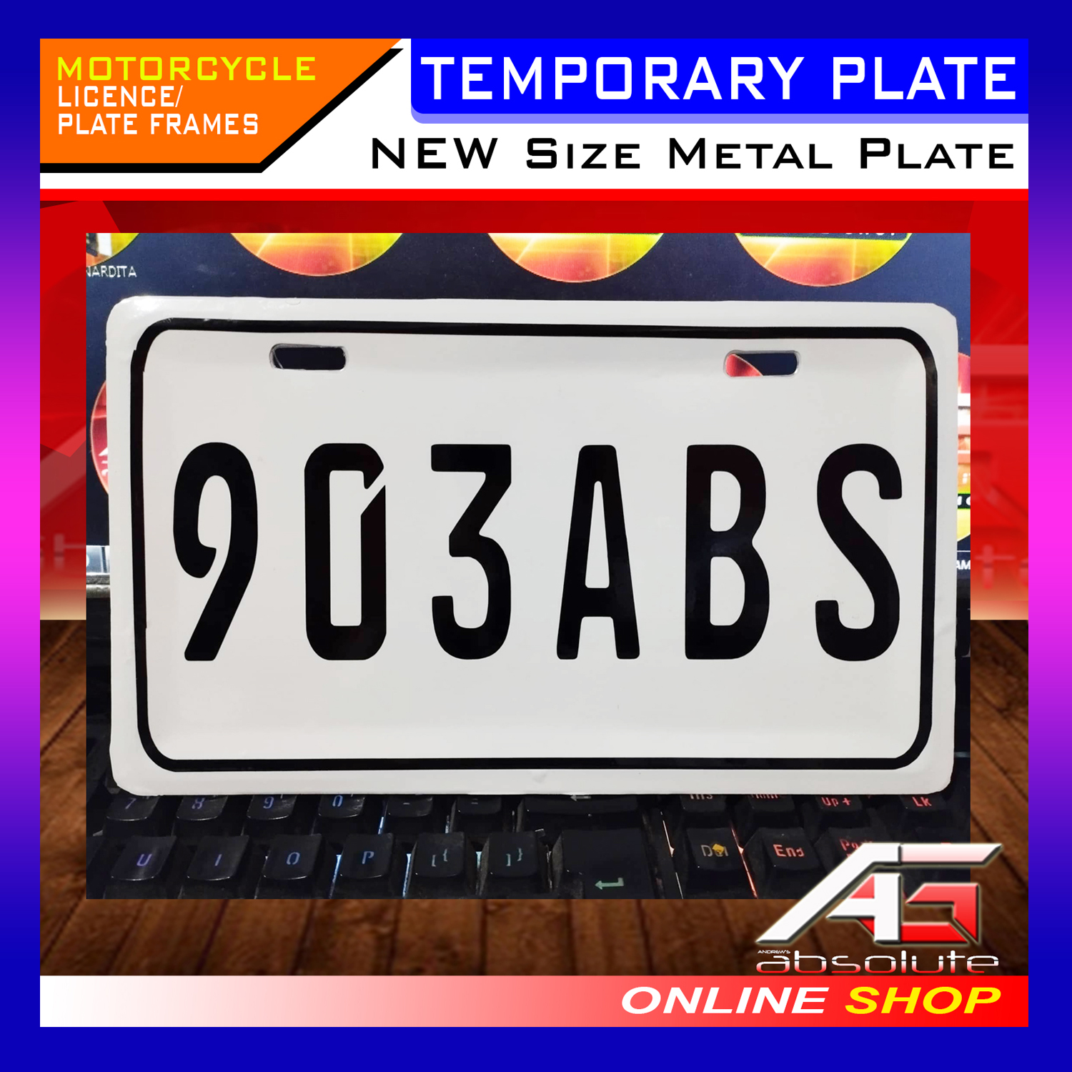 NEW PLATE SIZE 2023 - METAL MOTORCYCLE TEMPORARY PLATE NUMBER - M2 ...