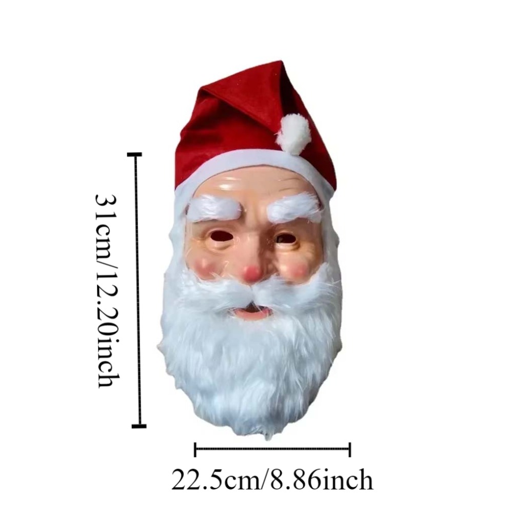 Warm Face Cover Santa Claus Beard Hat Set Cosplay Props Xmas Christmas ...