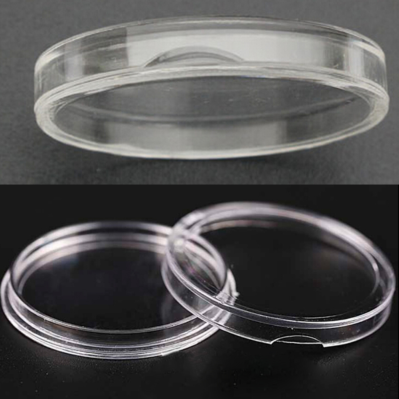 10pcs 35mm Applied Clear Round Cases Coin Storage Capsules Holder Round ...