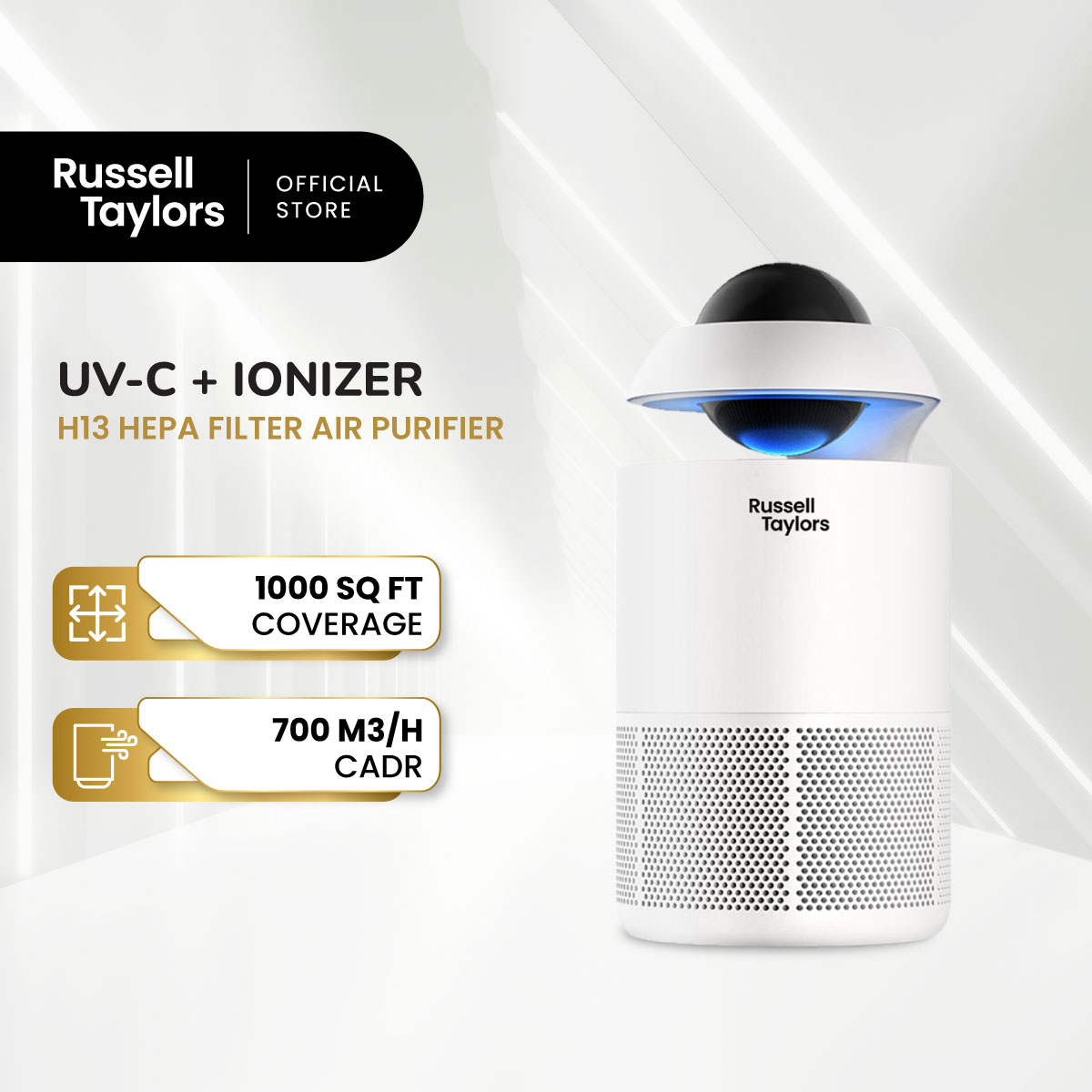 Russell Taylors Omega SMART Control Large Air Purifier HEPA-13 Filter ...