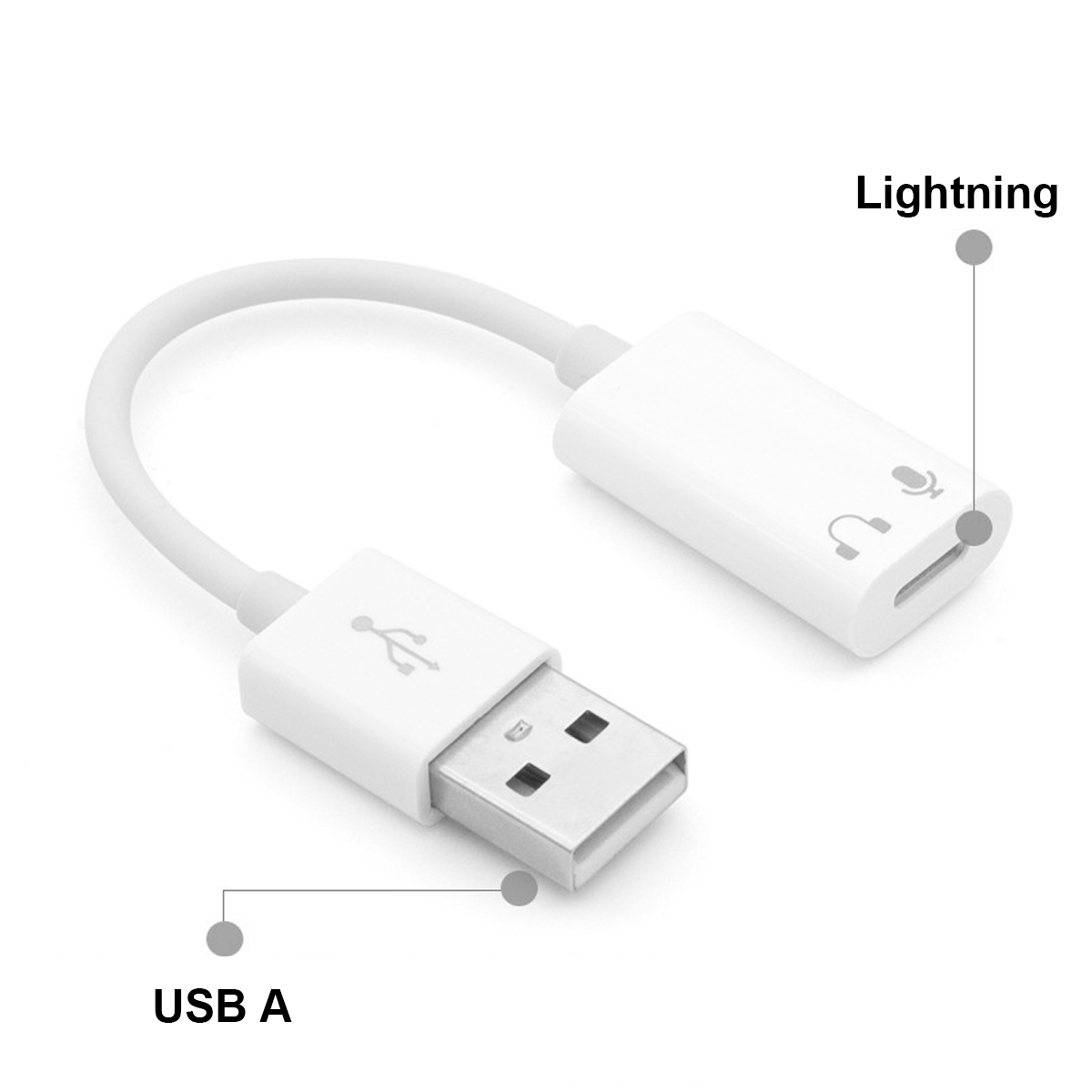 FONKEN USB A to iOS Audio Adapter Cable USB Male to iOS Female ...