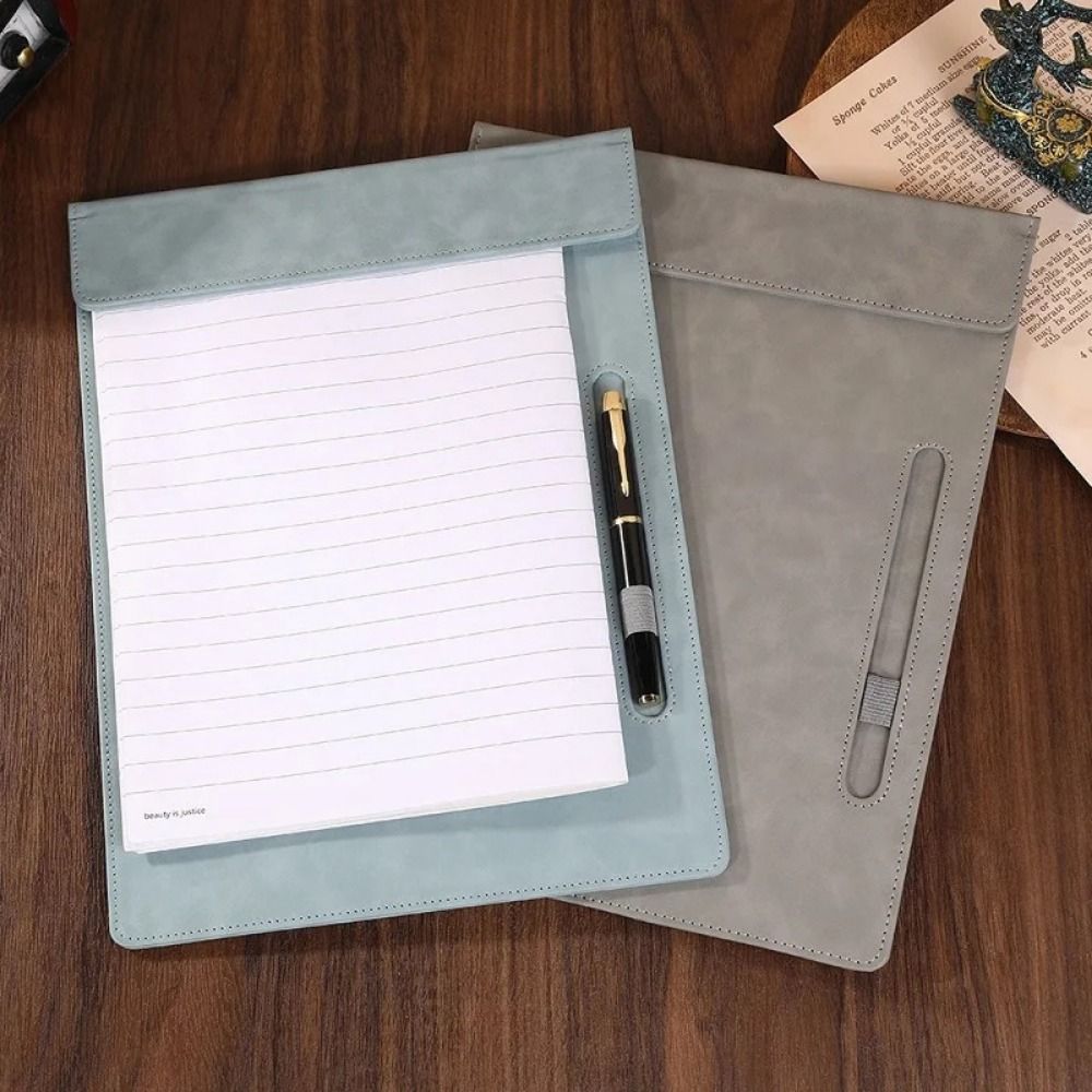 Vintage PU File Folder a4 Magnetic Writing Clipboard Durable with Pen ...