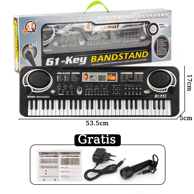 NODIA Mainan Keyboard Elektronik Anak / Mainan Anak Piano Elektronik 61 ...
