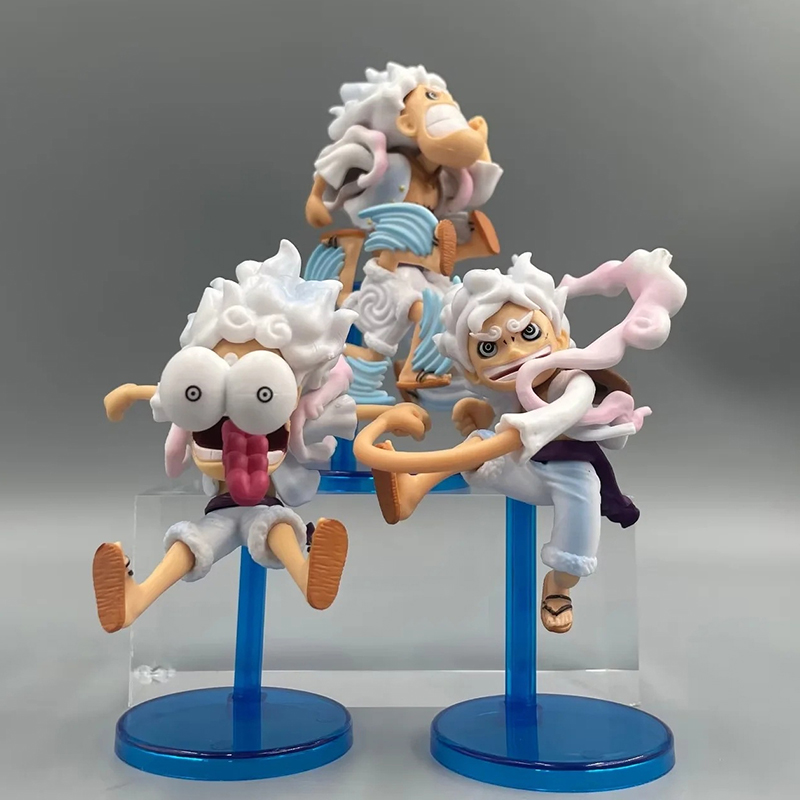 12cm Mini Anime One Piece Scare Luffy Gear 5 Action Figure Fist Out ...