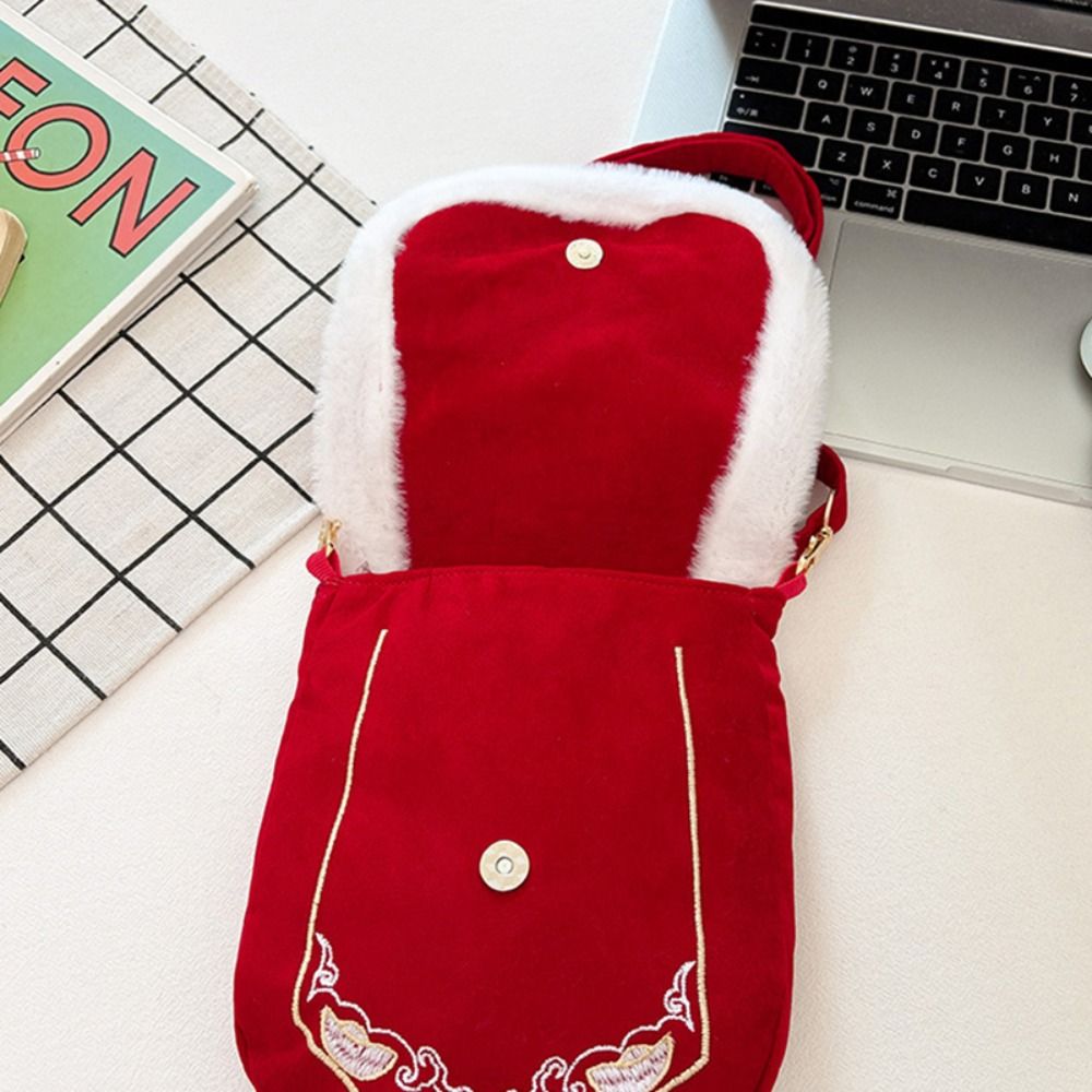 Lovely Lion Dance Money Packing Bag Chinese Style Embroidery 2026 Red ...