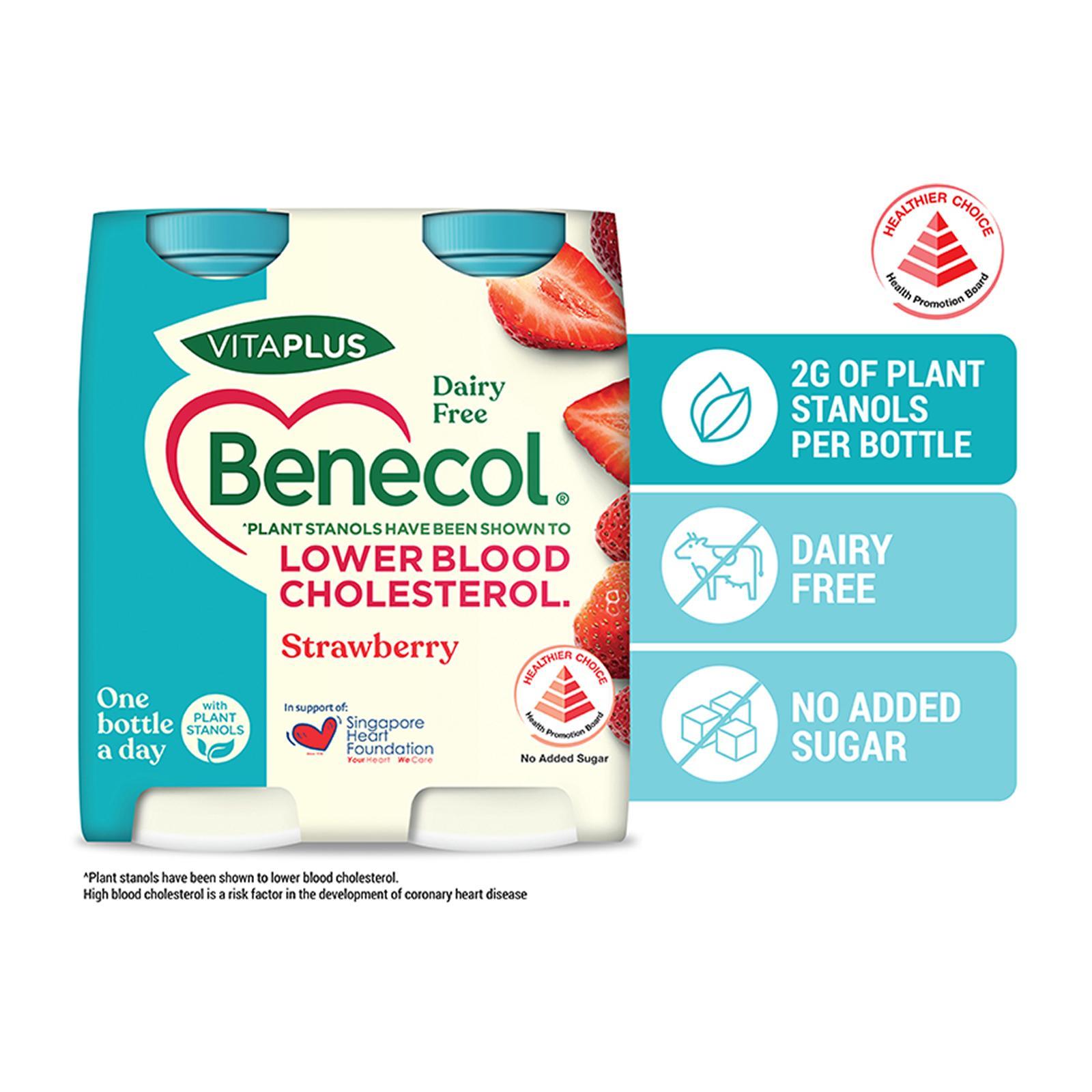 Benecol Vitaplus Strawberry Juice Drink With Plant Stanols 4x70ML ...