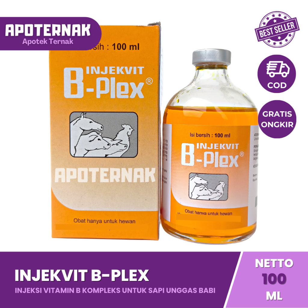 INJEKVIT B PLEX 100 ml | Vitamin B complex ternak dan unggas | Untuk ...