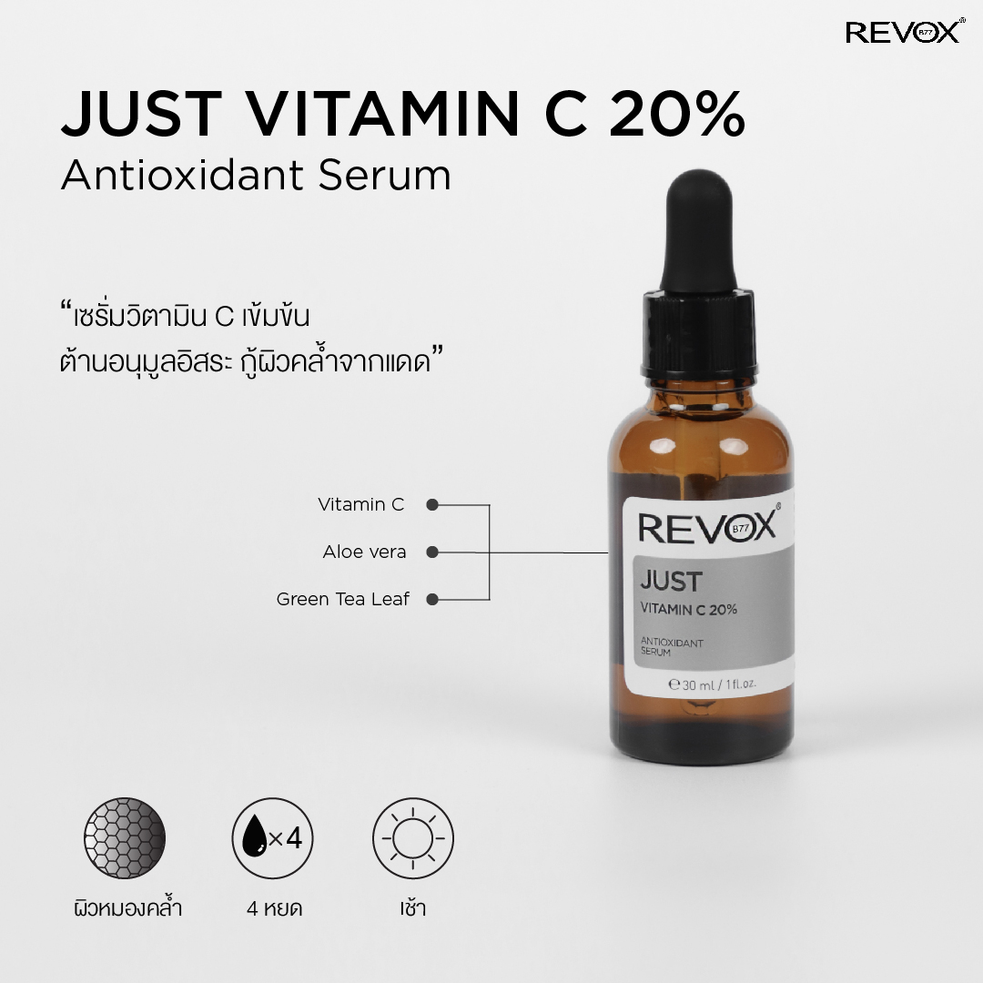 [ซื้อ 1 แถม 1] Revox B77 JUST VITAMIN C 20% ANTIOXIDANT SERUM 30 ml ...