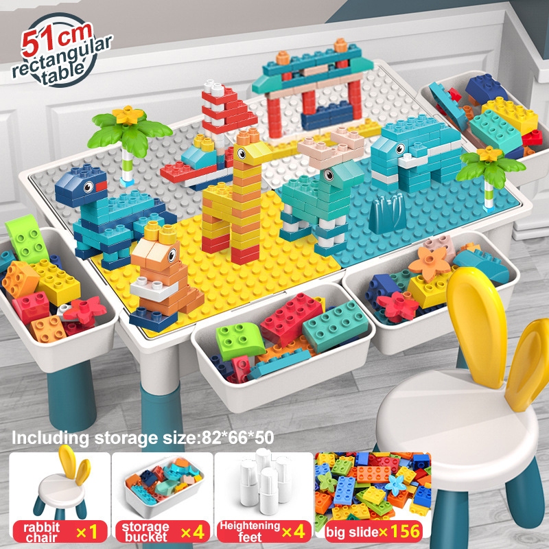 Building Blocks Table And Chair For Kids Big Size Set Lego Table With ...