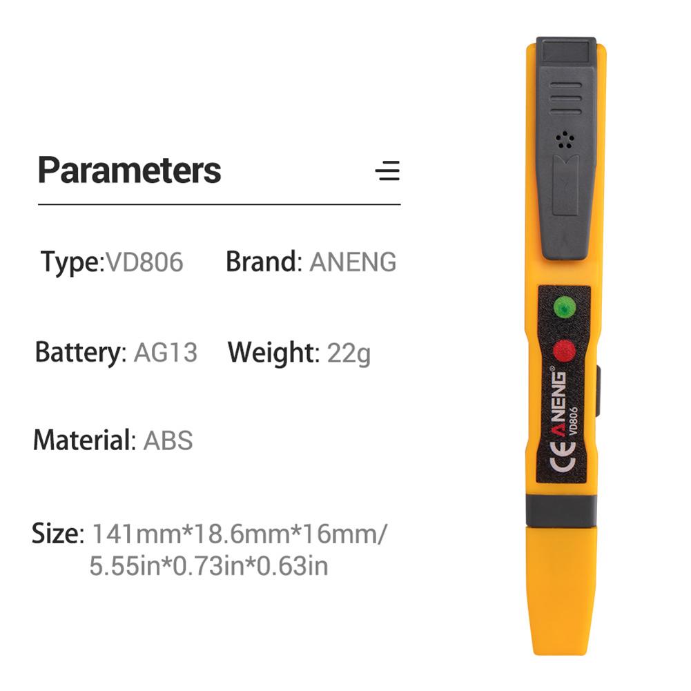 ANENG VD802 Non-contact AC Voltage Detector Tester Meter 12V-1000v Pen ...
