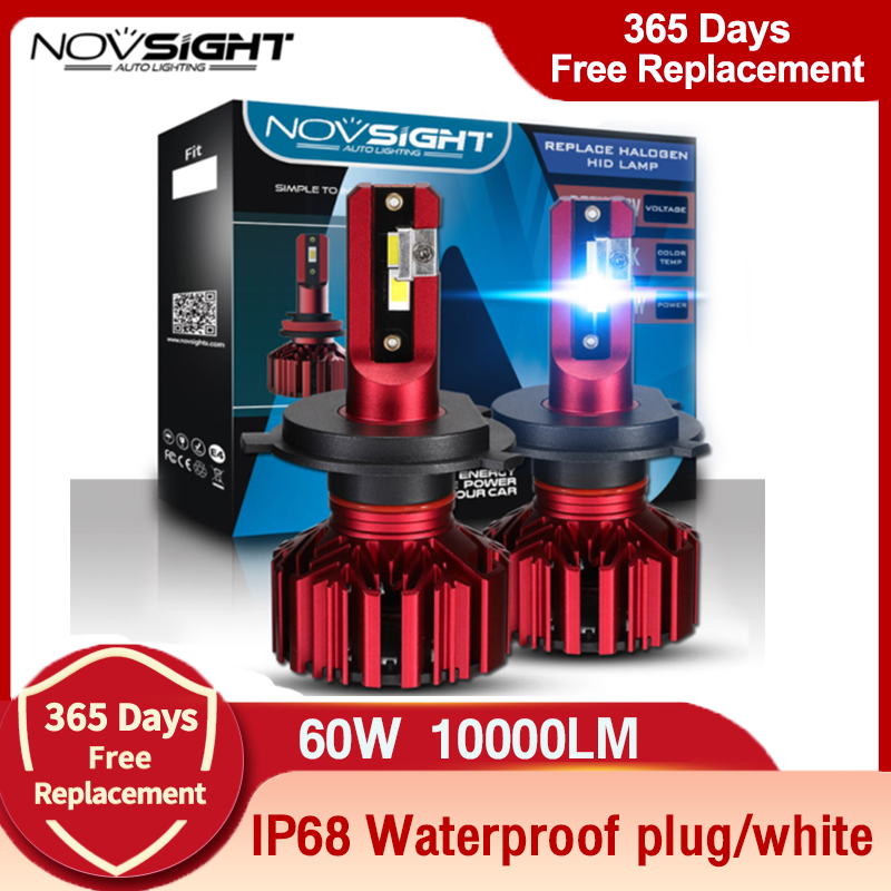 New Novsight N68 2 pcs LED ไฟหน้ารถ 60W 15000LM 6500K แสงสีขาว H4 H7 H11 HB39005 HB49006 ปลั๊ก ...