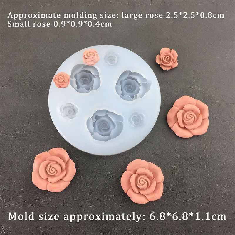 3D Rose Flower Shape Leaf Silicone Molds Fondant Chocolate Mold Candle ...
