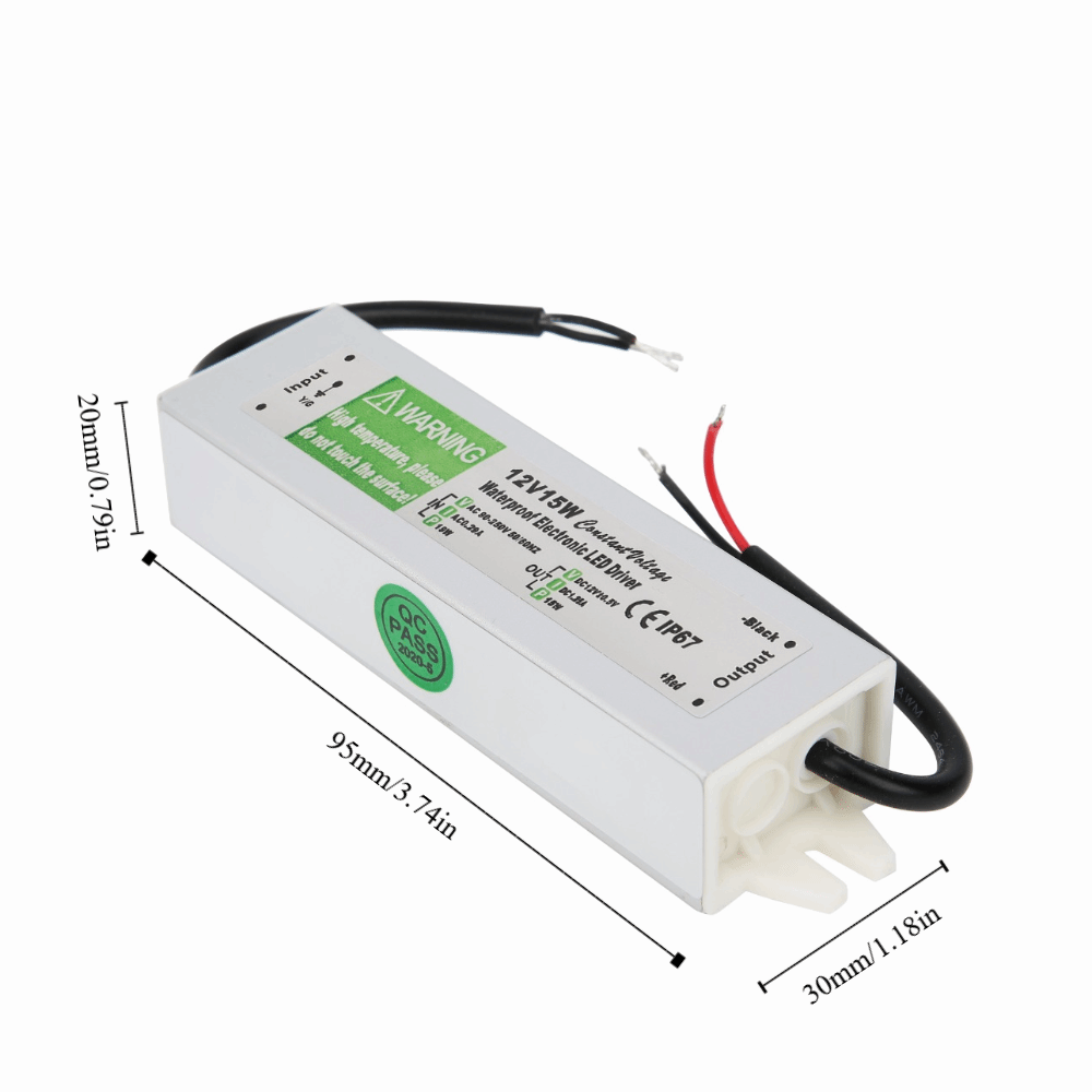 LED Light Strip Power Supply 15W LED Driver Transformer 12V/24V DC AC90 ...