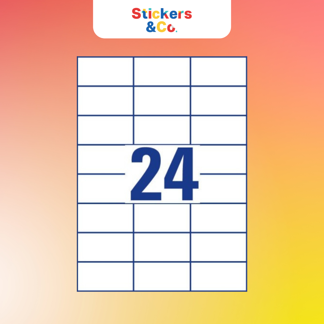 [SG] Matte Blank Sticker Label (24pcs/sheet of 70mm x 37.125mm) for ...