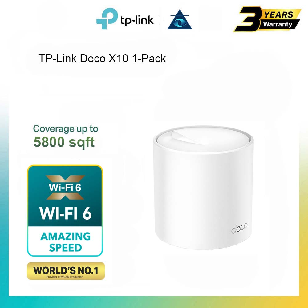 TP-Link Deco X10 AX1500 Whole Home Mesh Wi-Fi 6 System (1 Pack/2 Pack/3 ... TP-Link Deco X10 AX1500 Whole Home Mesh Wi-Fi 6 System (1 Pack/2 Pack/3 ...