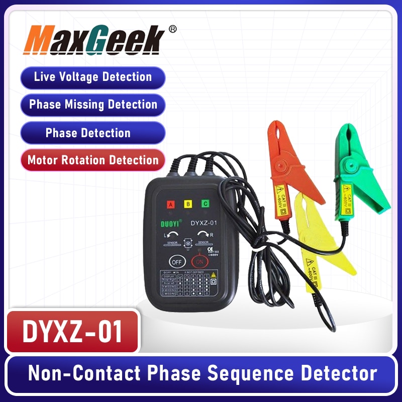 Maxgeek Dyxz 01 Contactless Phase Detector Phase Sequence Indicator For Three Phase Motor
