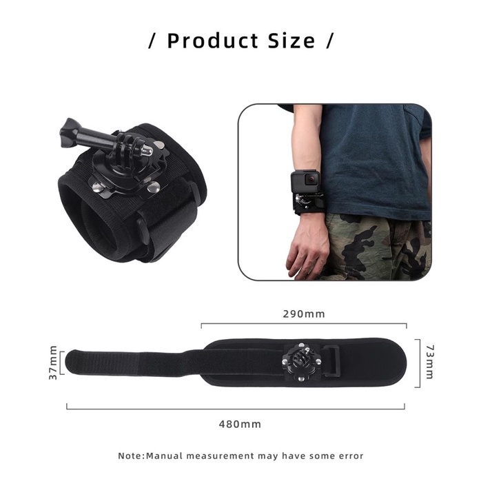 สายรัดข้อมือ แบบหมุนได้ 360 องศา GoPro Wrist Strap Mount 360 Degrees ...