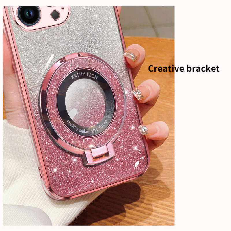 For Honor X6B 4G Case Creative Bracket Transparent Fashion Soft Glitter ...