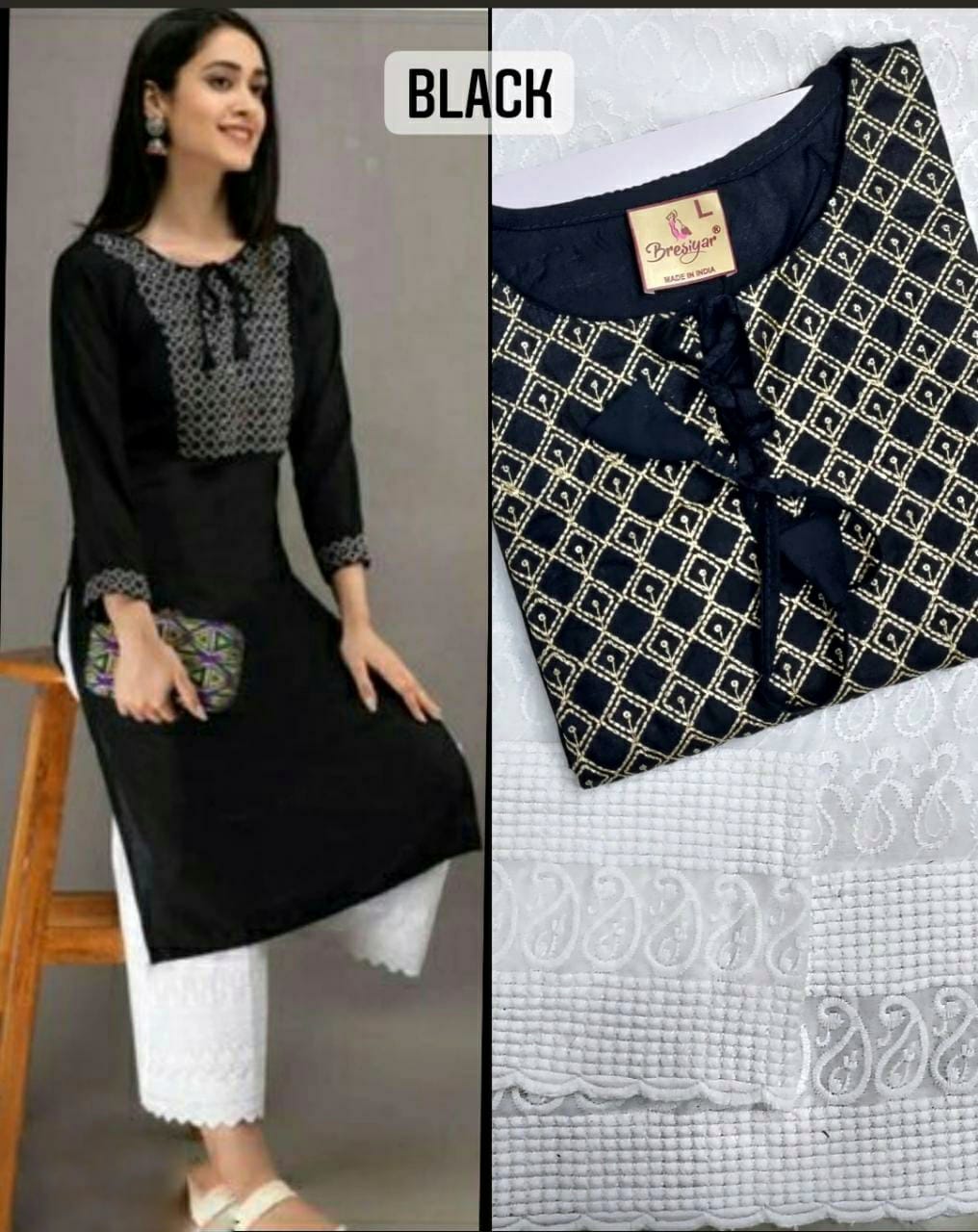 (Ready Stock) Women's Heavy Rayon Kurti With Embroidery Work Kurti With ...