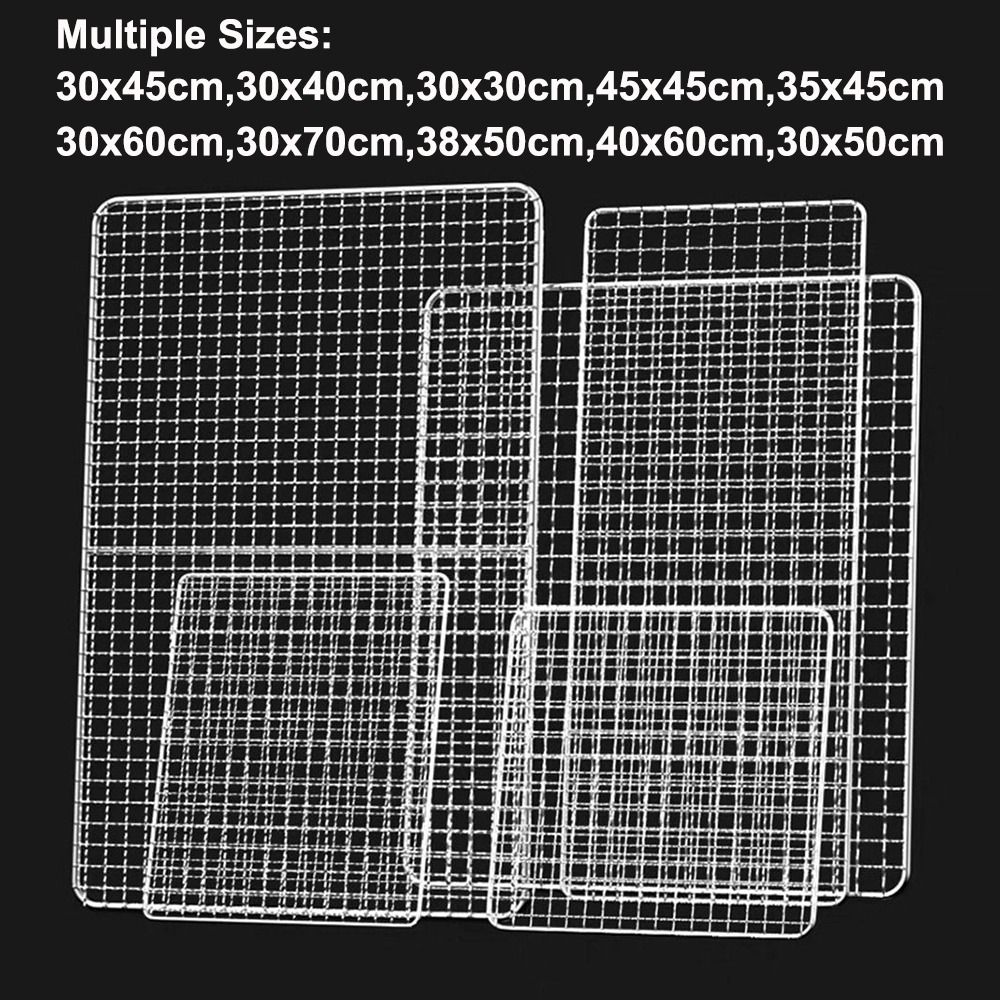 New Stainless Steel Grill Racks Reusable Square Barbecue Net Nonstick ...