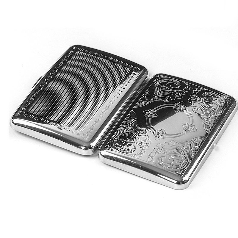 Metal Cigarette Case for Thick Cigarettes Flip Open Traveling Cigarette ...