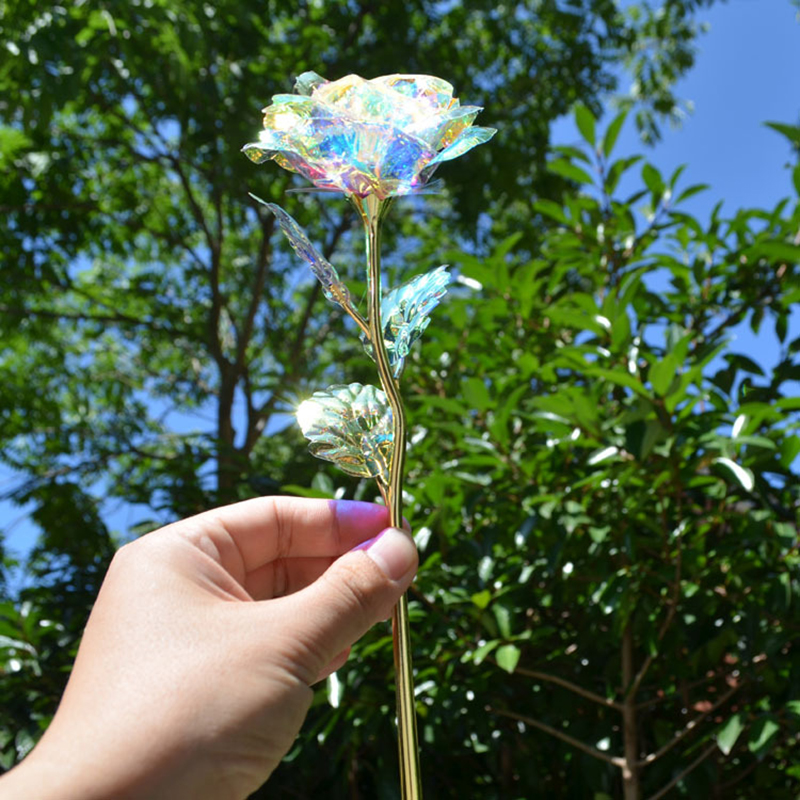 【CRTWO】ของขวัญสำหรับดอกไม้วันแม่,Galaxy Rose พร้อมกล่องของขวัญ,Rainbow ...