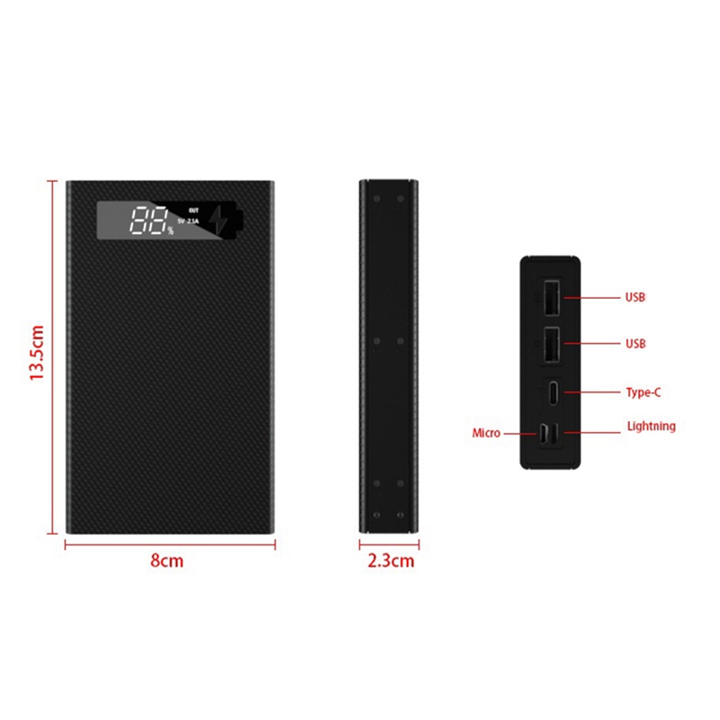 [ในสต็อก] [COD]5 x 18650 Mobile Power Box Detachable 18650 Charging QC ...