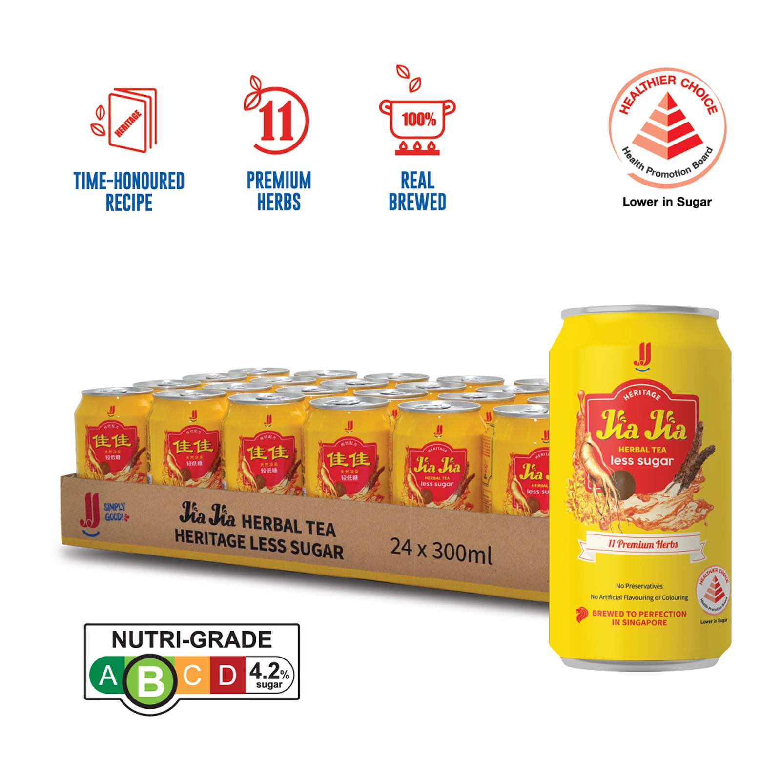 JJ Jia Jia Herbal Tea - Less Sugar (24 X 300ML) - Case | Lazada Singapore